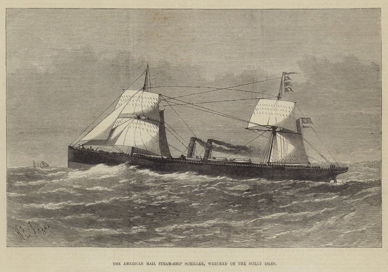 The American Mail Steam-Ship Schiller, Wrecked on the Scilly Isles